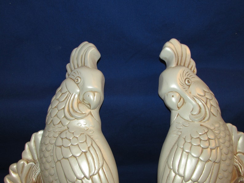 MILLER STUDIO CHALKWARE Parrots and Mirror 1970s Vintage Wall Decor ...