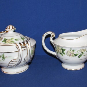 VALMONT BARCAROLE Sugar Bowl and Creamer 1960s Bone China Free Shipping ...