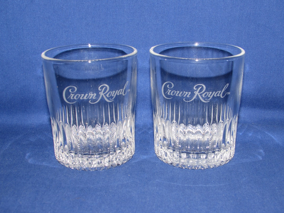 CROWN ROYAL GLASSES Ribbed Set of 2 Vintage Barware - Etsy