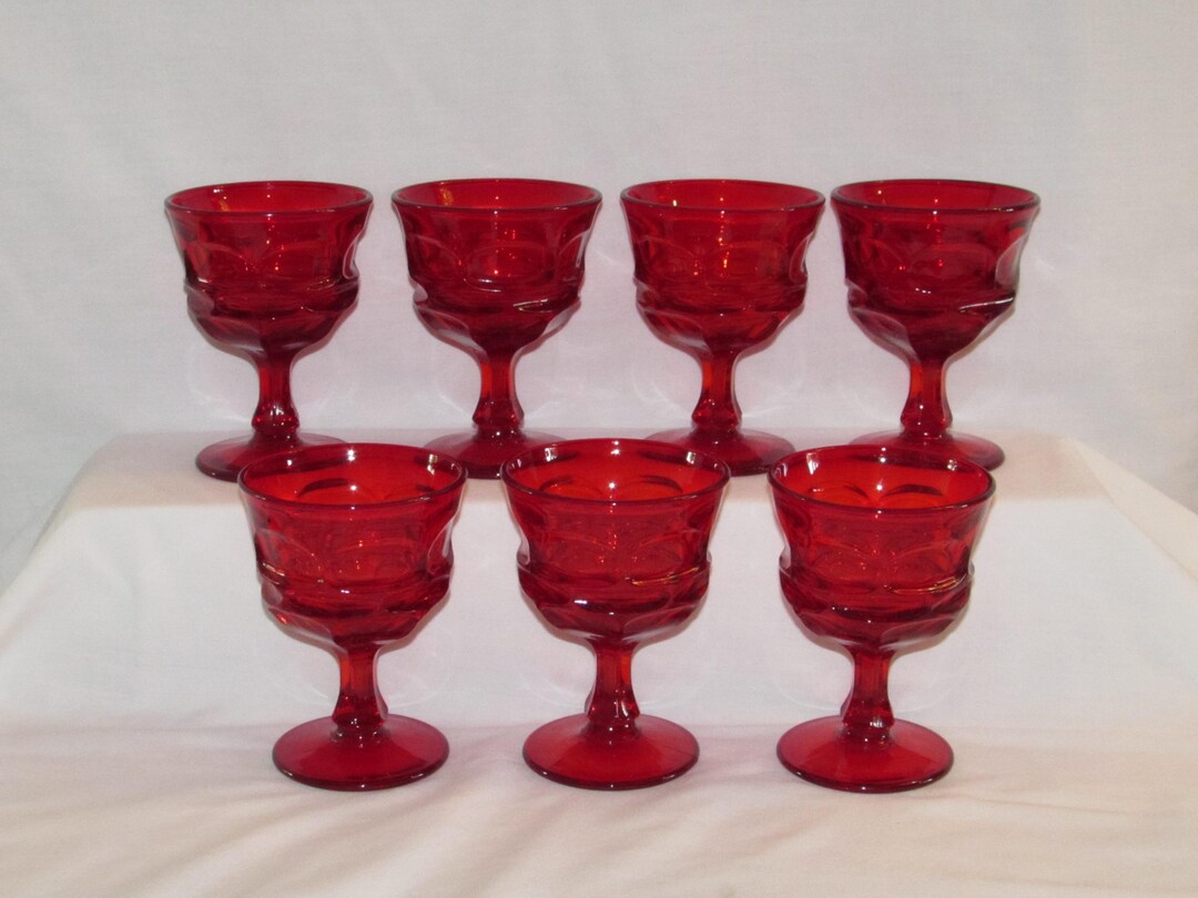 FOSTORIA ARGUS GOBLETS Ruby Red 1960s Set of 7 Free Shipping - Etsy