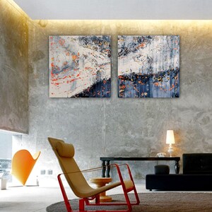 200x100cm Two Piece Abstract Painting . Large Artwork, Modern Art ...