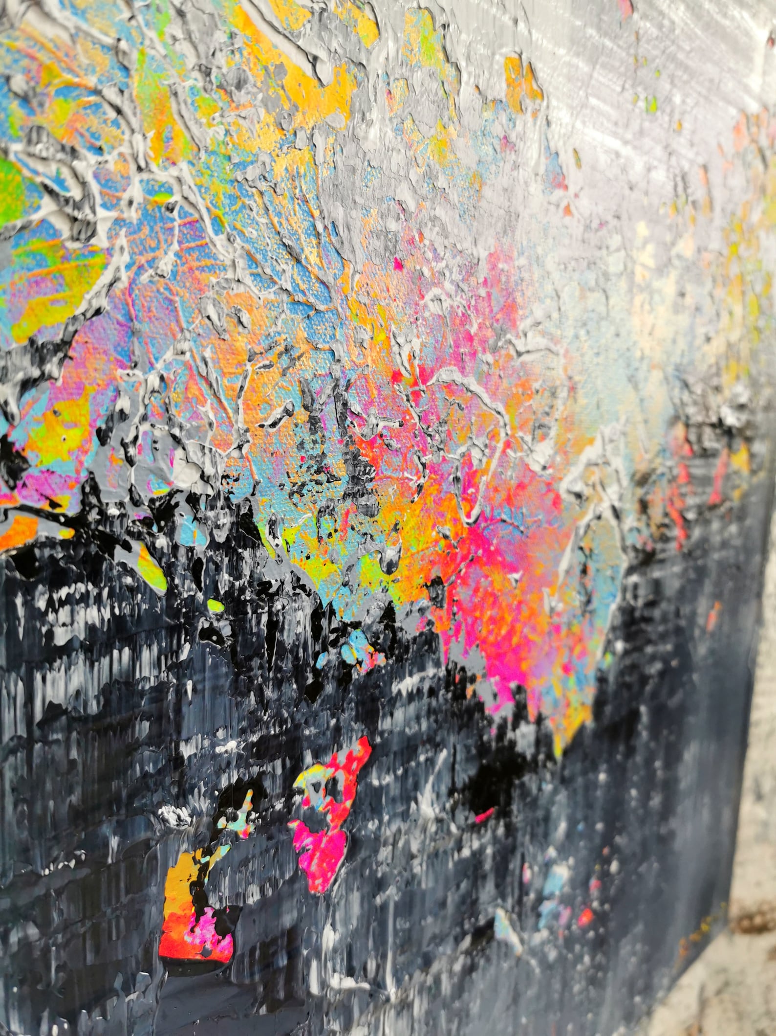 Gray Original Abstract Painting On Canvas Contemporary Wall | Etsy