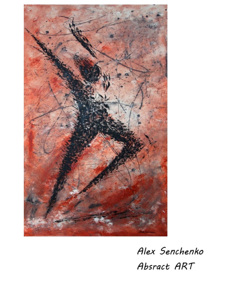 39” x 20” contemporary art modern original canvas abstract painting ...