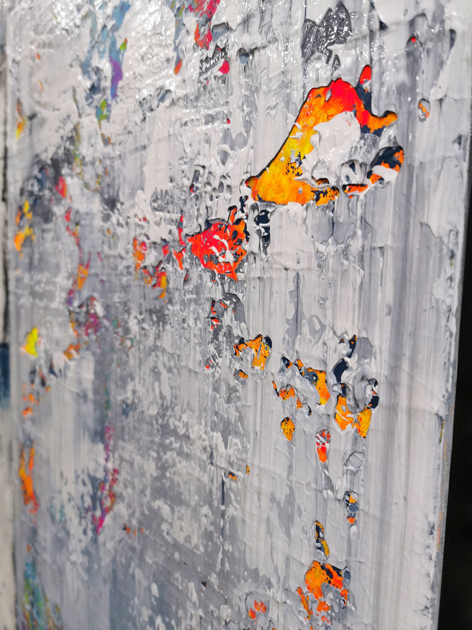 Gray Original Abstract Painting On Canvas Contemporary Wall | Etsy