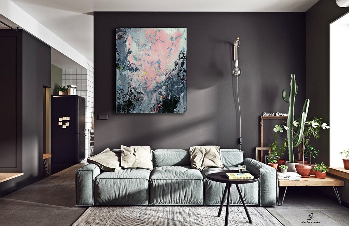 Abstract Wall Art Gray Original Abstract Painting - Etsy