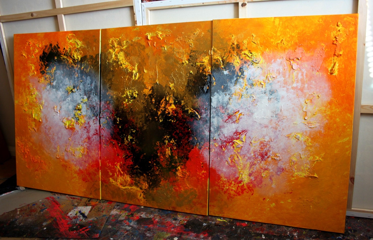 Large Abstract Painting by Alex Senchenko. 3 in 1 . Contemporary ART ...