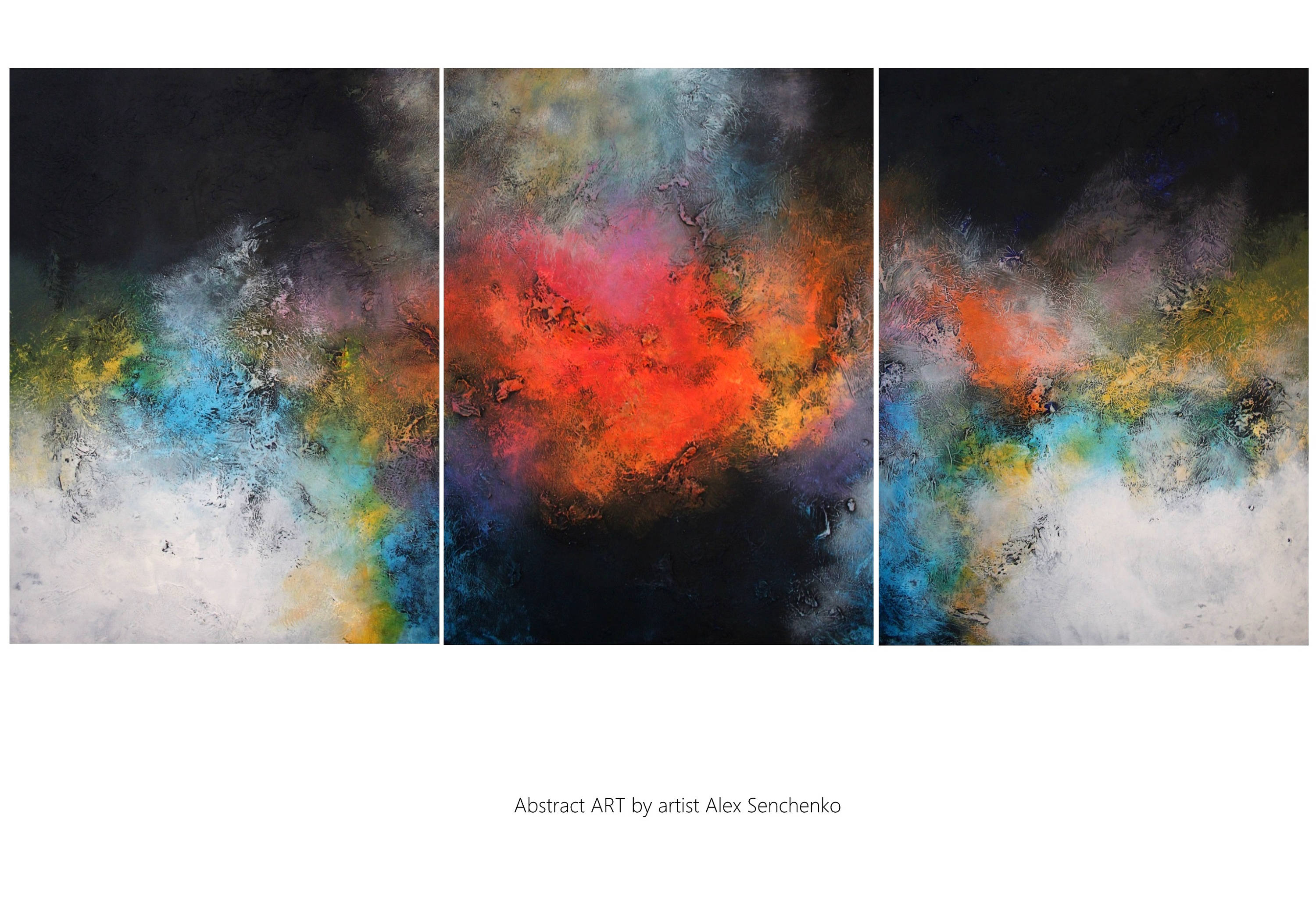 abstract expressionism / abstract triptych / abstract painting ...