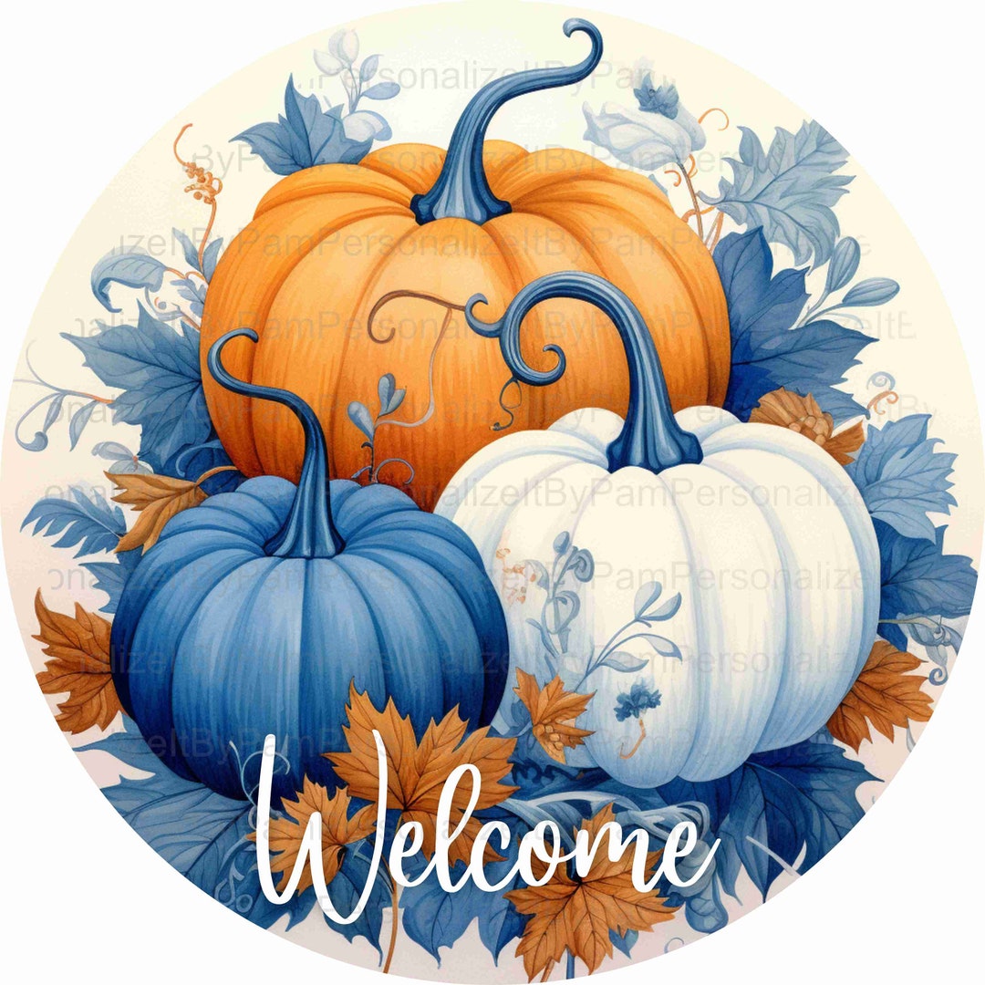 Round Fall Wreath Sign, Fall Wreath Sign, Personalize It by Pam, Signs ...