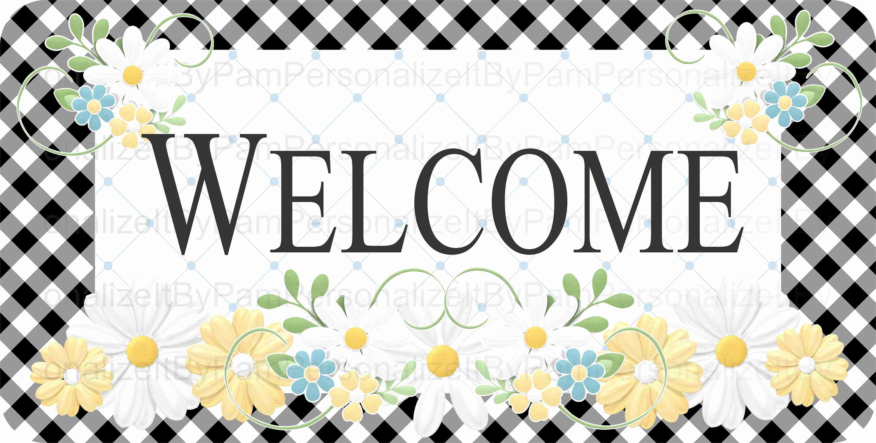 12 X 6 Daisy Welcome Wreath Sign Daisy Wreath | Etsy