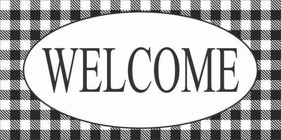 Buffalo Plaid Welcome Wreath Sign Welcome Wreath Sign - Etsy