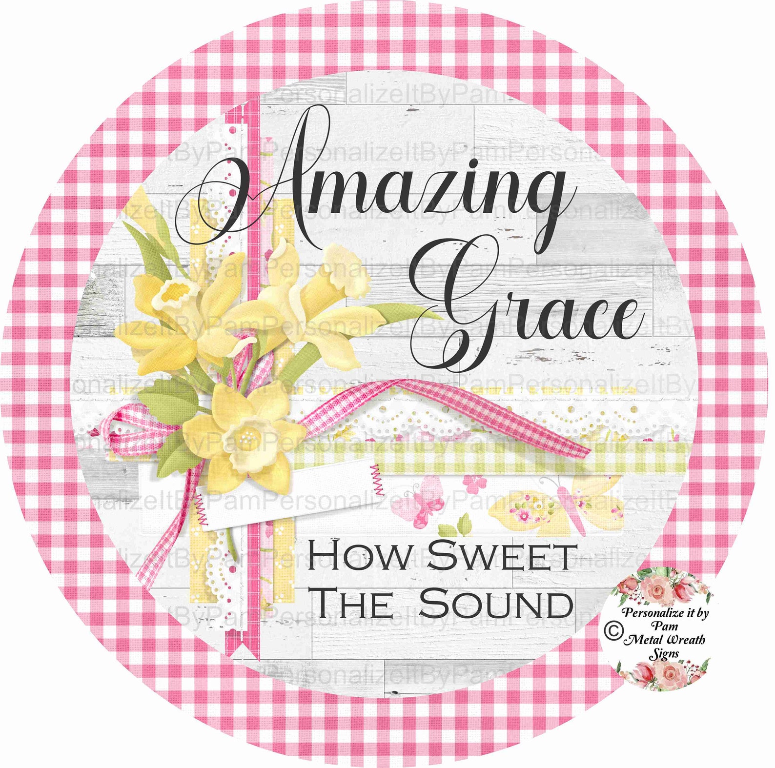 Amazing Grace Wreath Sign Easter Wreath Sign Personalize It - Etsy