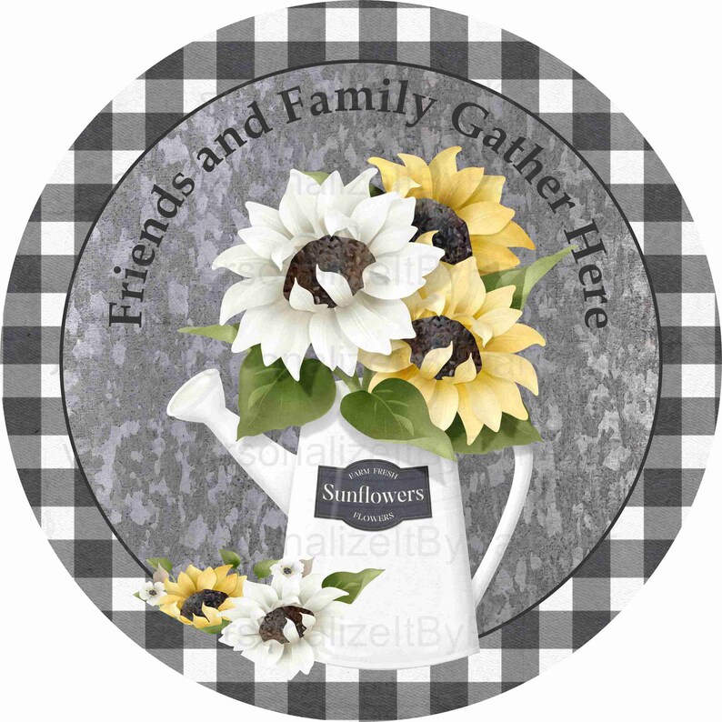 10 Round Farmhouse Wreath Sign Galvanized Wreath Sign - Etsy