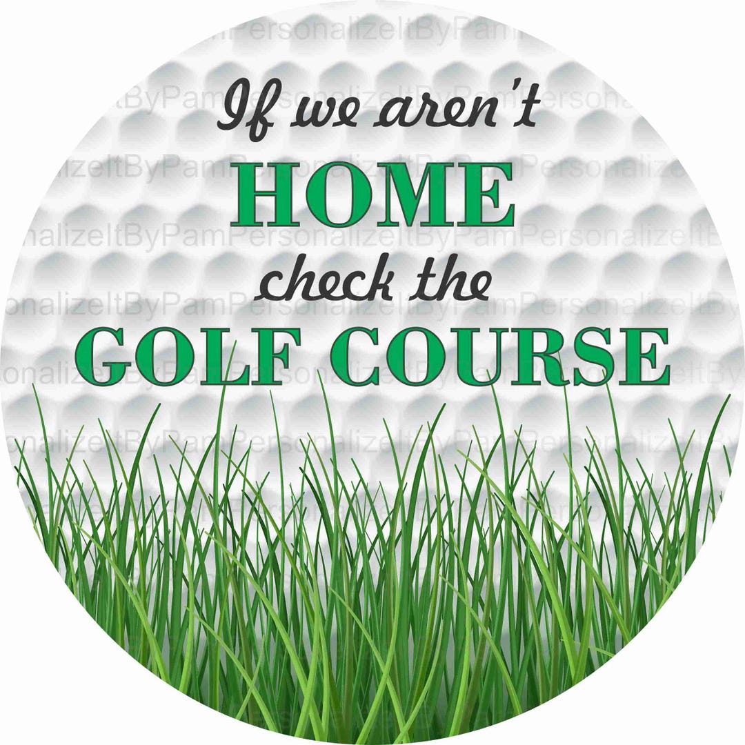 Round Golf Themed Wreath Sign, Metal Wreath Sign, Signs for Wreaths, UV ...