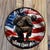 Round Patriotic American Flag and Florals Wreath Sign, UV Metal Wreath ...