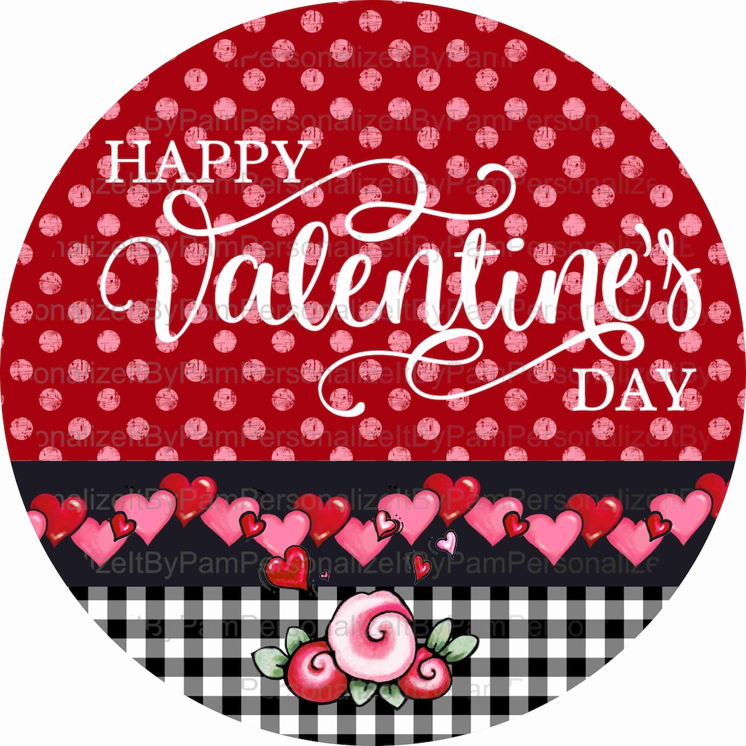 10 Round Valentine Wreath Sign, Personalize It by Pam, Wreath Signs ...