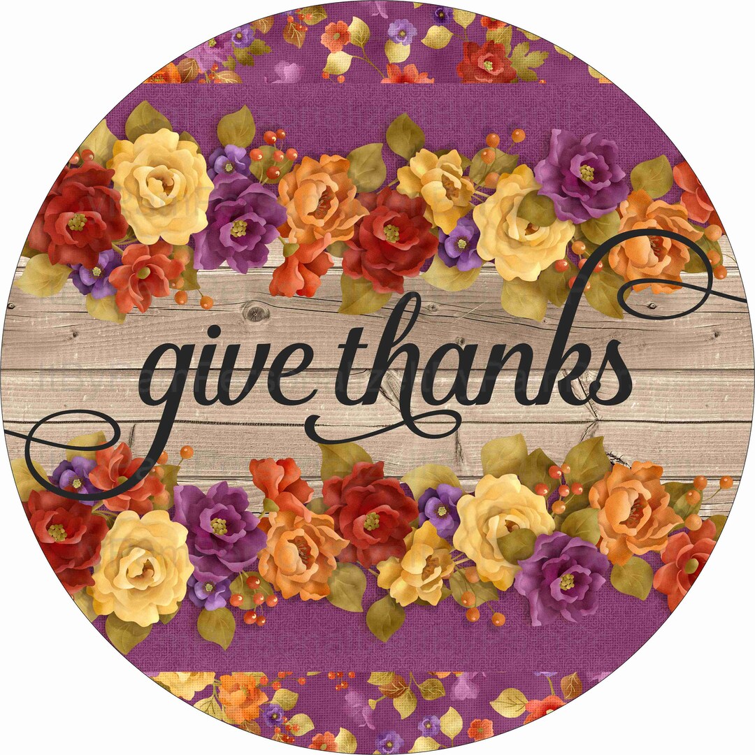 Fall Welcome Floral Wreath Sign, Fall Give Thanks Wreath Sign, Fall ...