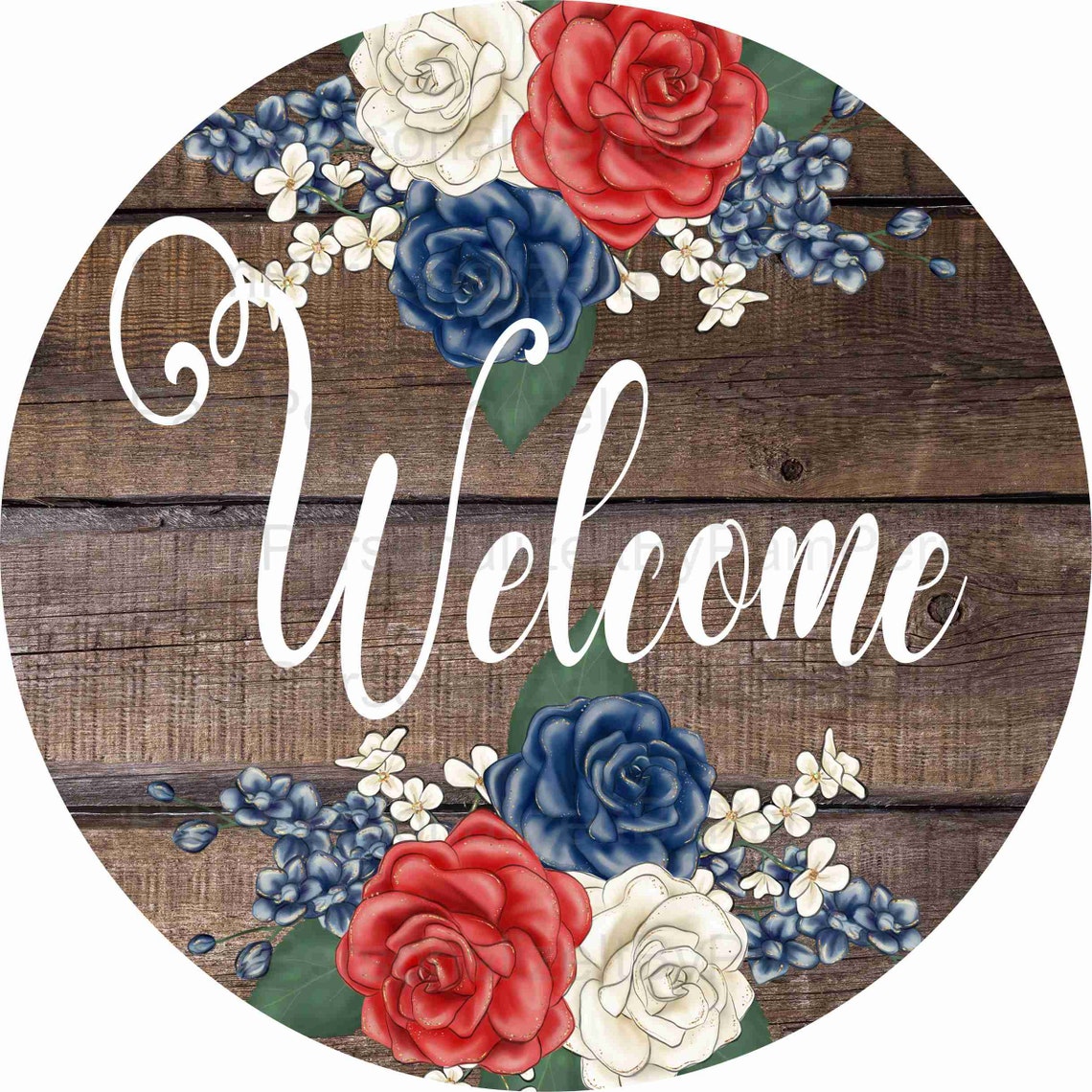 8 Round Welcome Wreath Sign Signs for Wreaths - Etsy