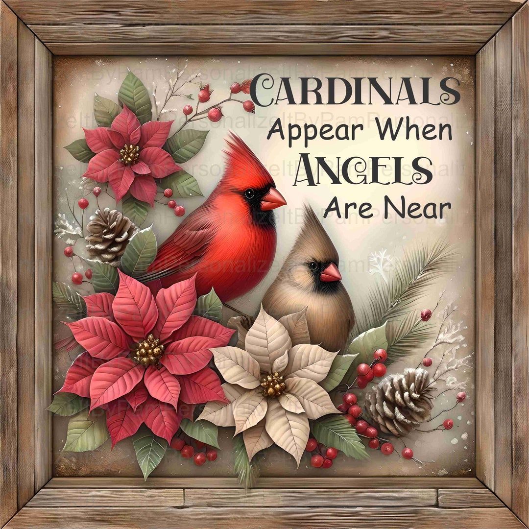 10 X 10 Cardinals/angels Wreath Sign, Cardinals Wreath Sign ...