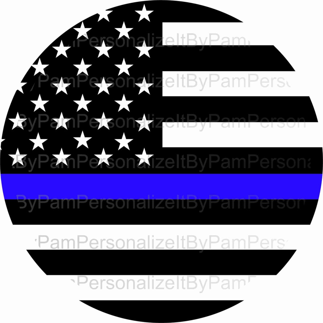 11.75" Round Blue Line Wreath Sign, Personalize It by Pam, Wreath Signs ...