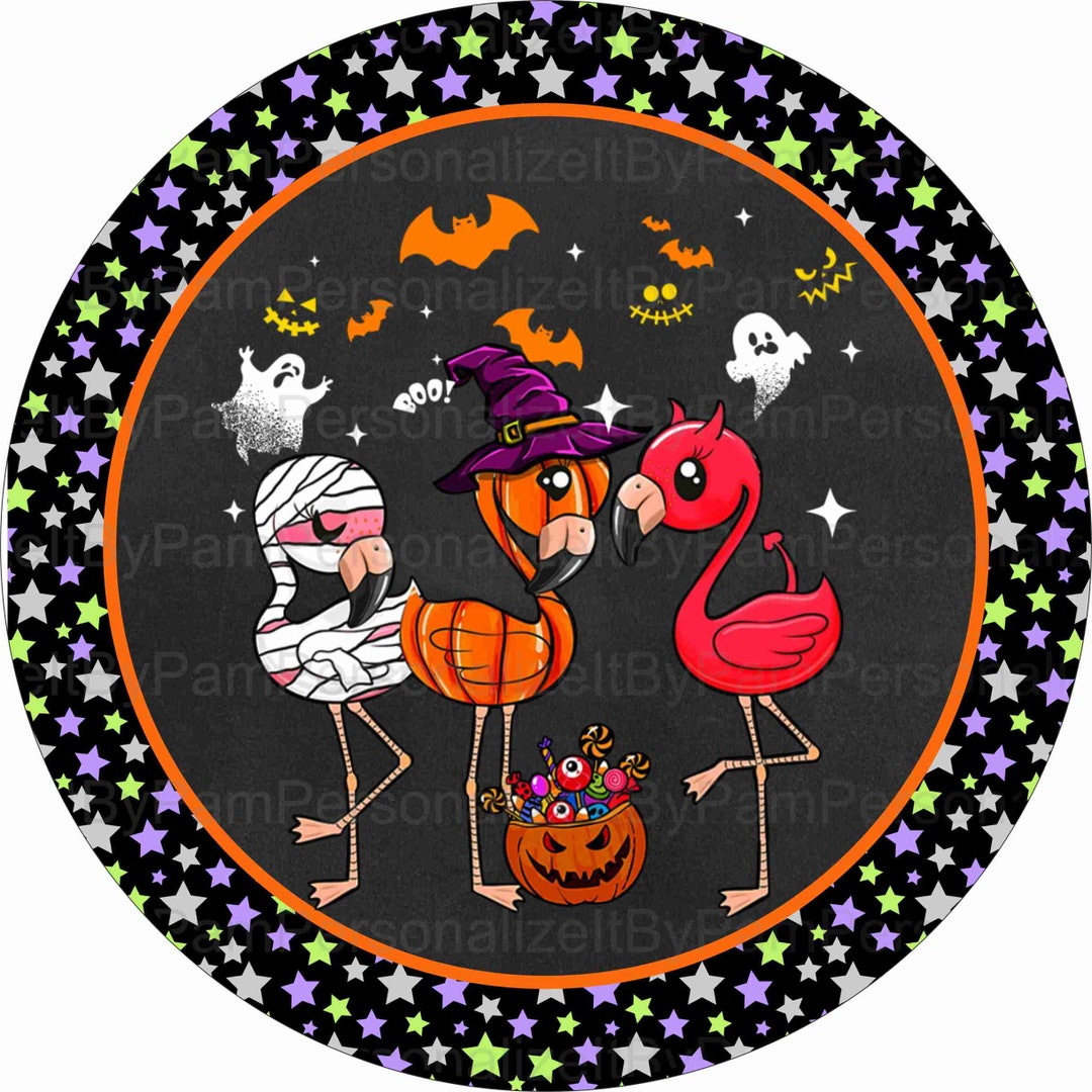 10 Round Halloween Sign, Halloween Wreath Sign, Personalize It by Pam ...