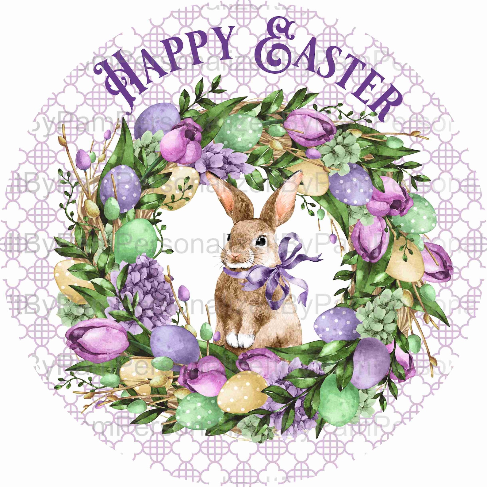 11.75 Round Easter Wreath Sign Easter Bunny Wreath | Etsy