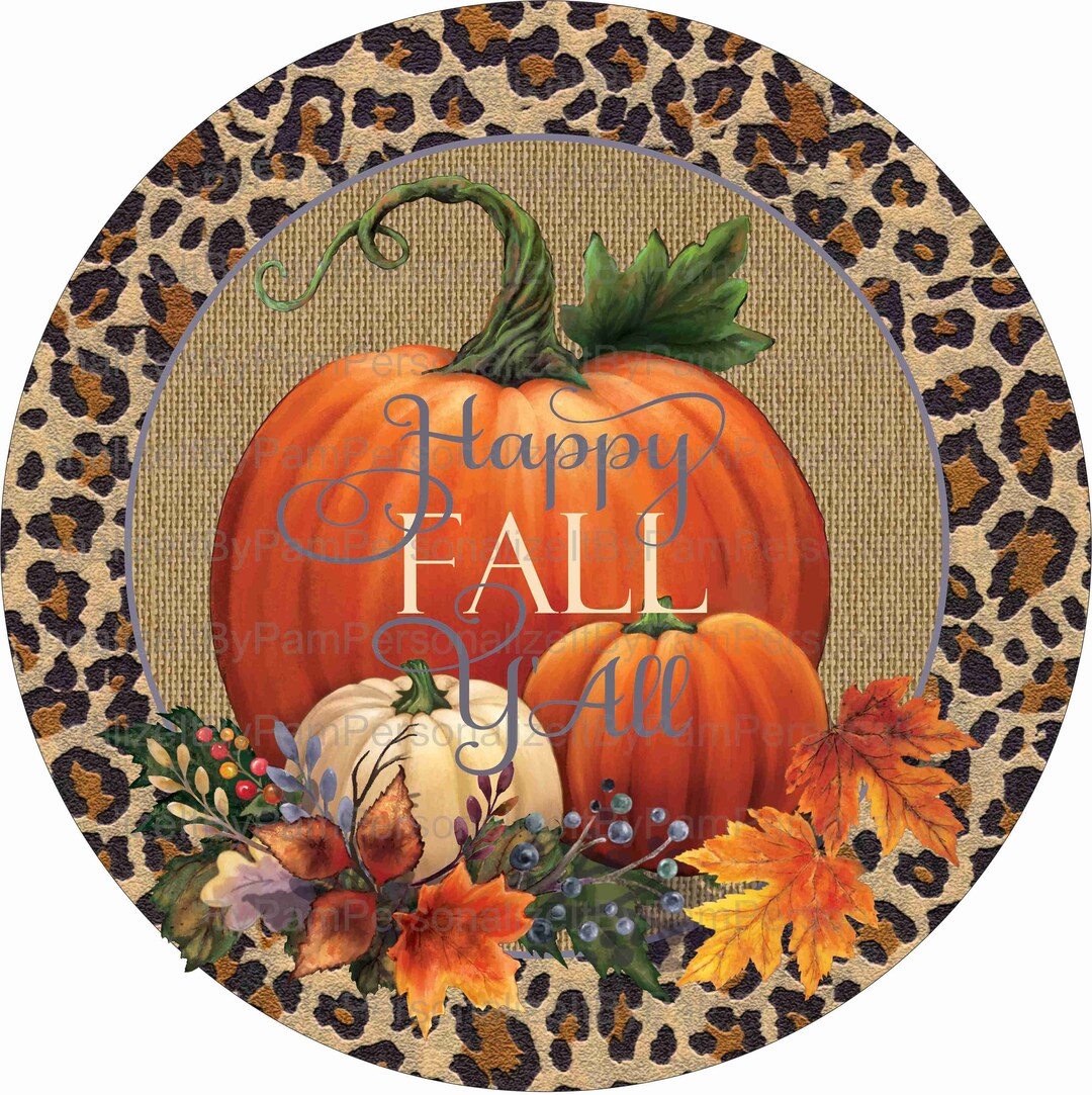 11.75" Round Fall Wreath Sign, Happy Fall Wreath Sign, Personalize It ...