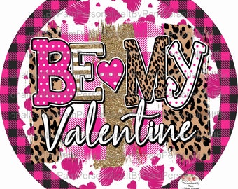 8 Round Valentine Wreath Sign Personalize It by Pam | Etsy