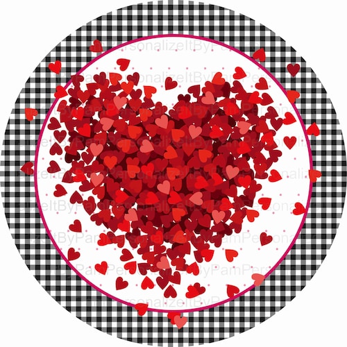 10 Round Valentine Wreath Sign Personalize It by Pam - Etsy