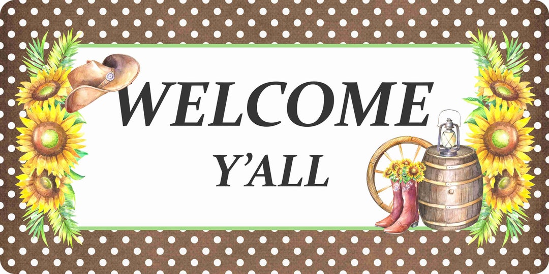 Western Themed Welcome Y'all Wreath Sign, Welcome Wreath Sign, Welcome ...