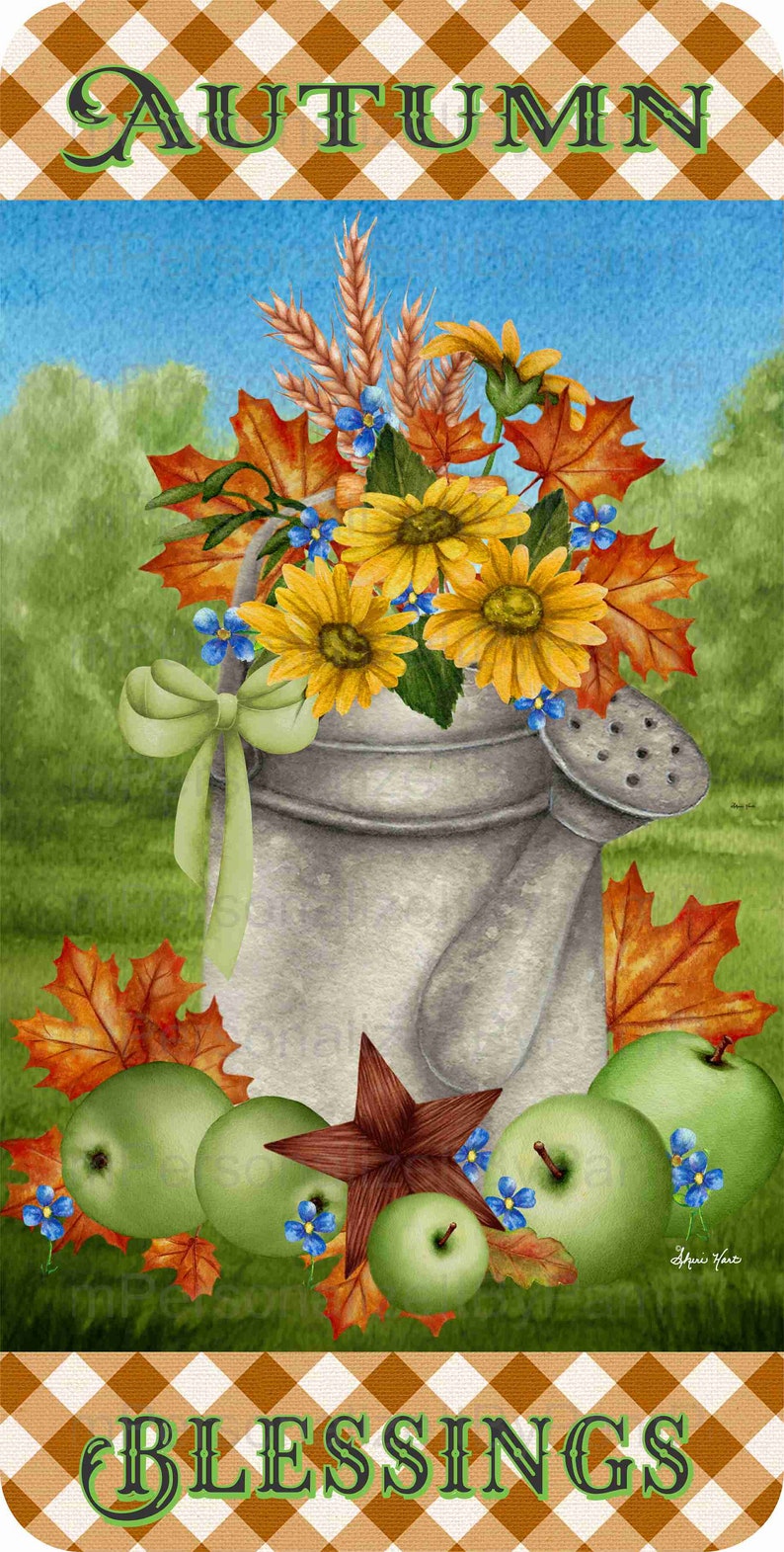 6 X 12 Autumn Blessings Wreath Sign Farmhouse - Etsy