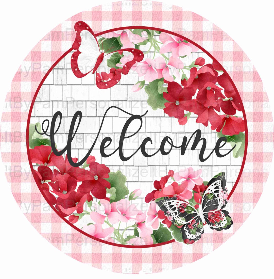 11.75" Round Summer Welcome Wreath Sign, Personalize It by Pam, Wreath ...
