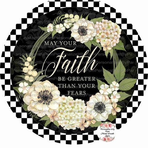 8 Round Faith Over Fear Wreath Sign Wreath Sign - Etsy