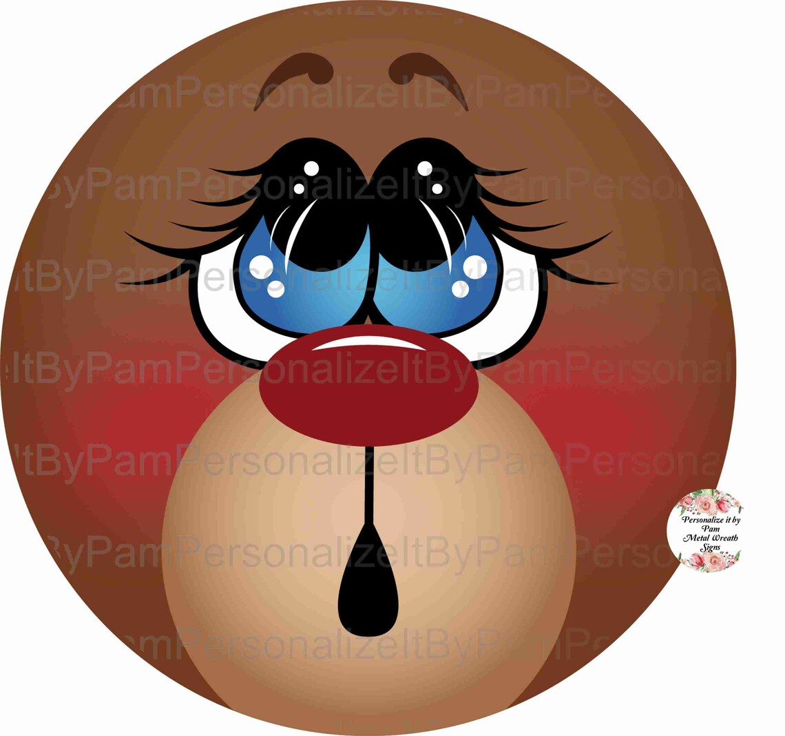 11.75 Round Reindeer Face Wreath Sign Wreath Sign | Etsy