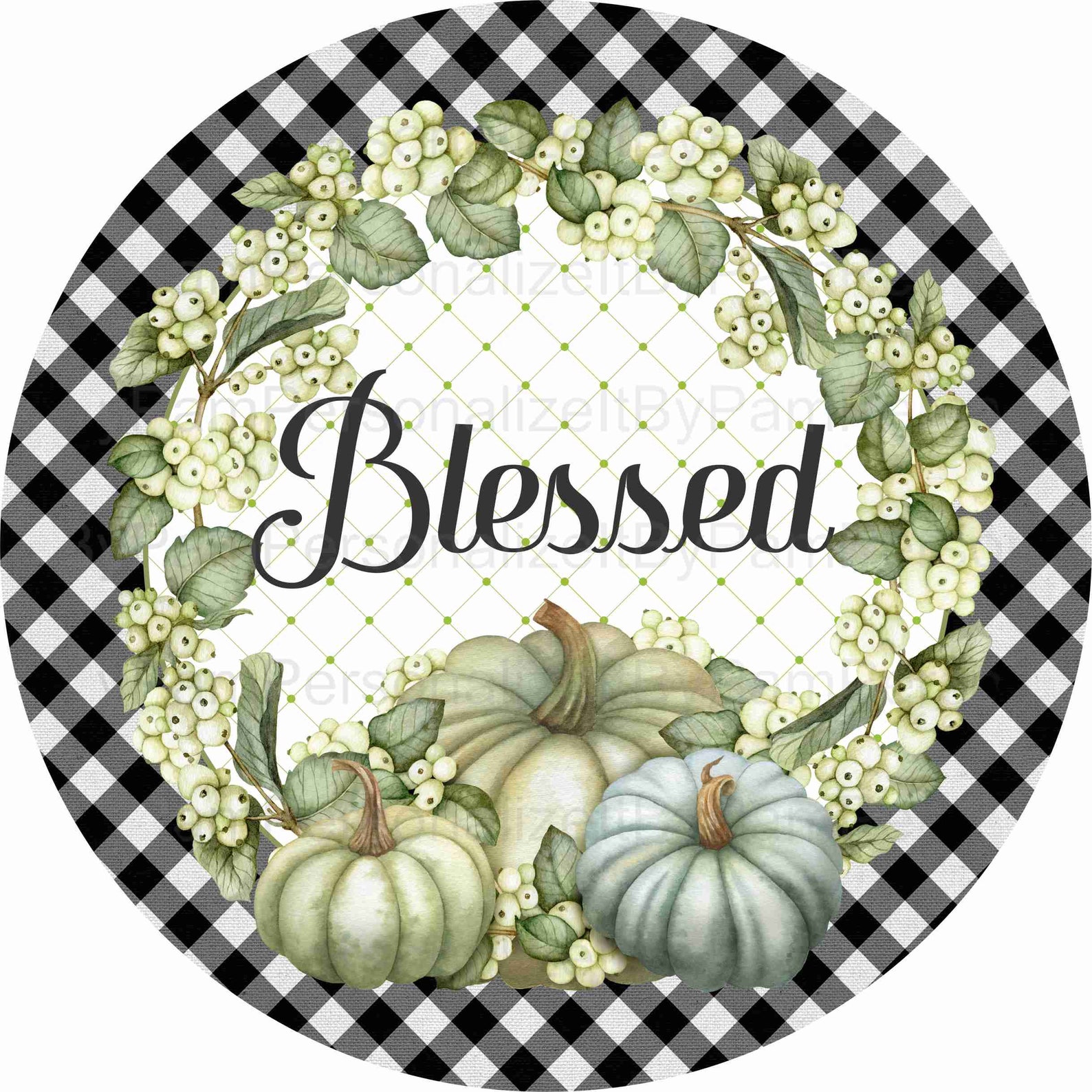 10 Round Fall Wreath Sign Fall Wreath Signs Blessed - Etsy