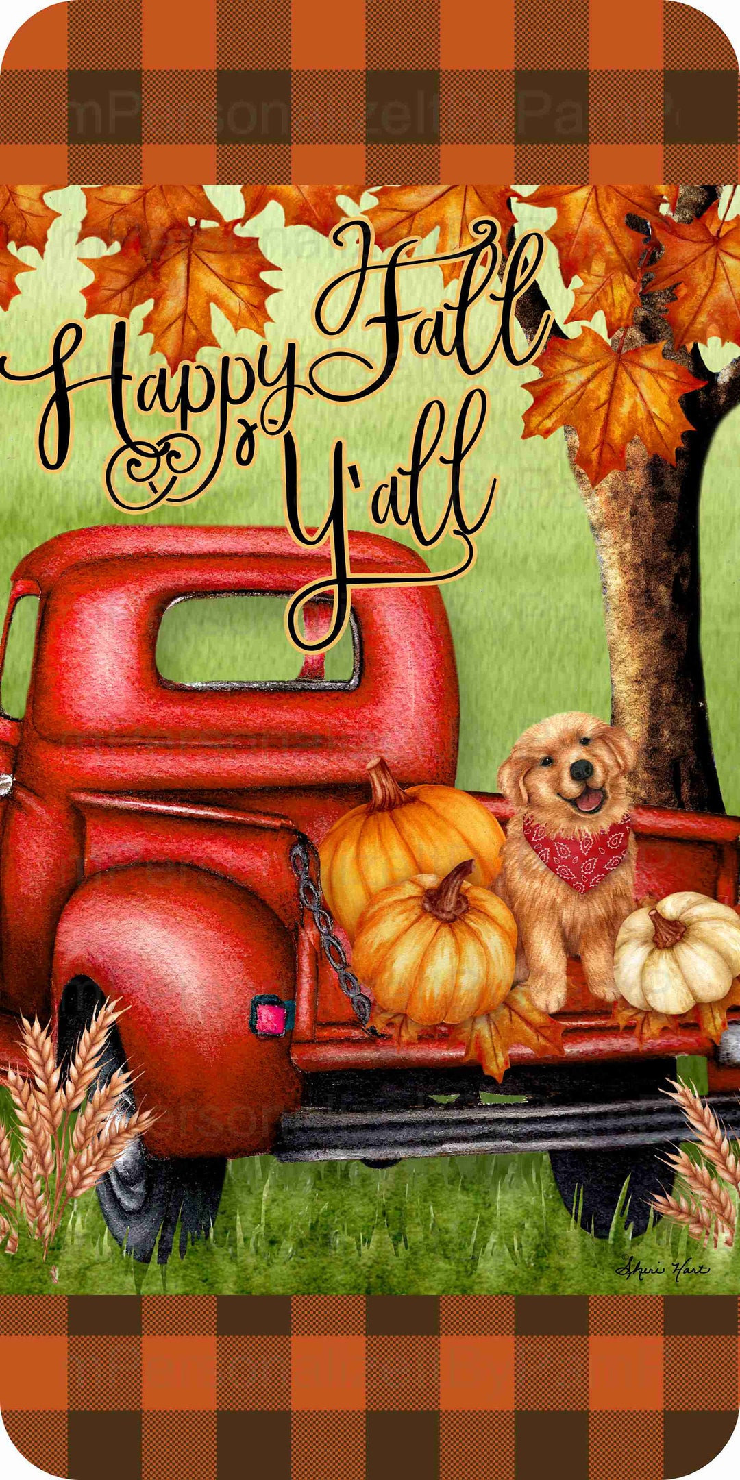 6" X 12" Red Truck Fall Wreath Sign, Fall Wreath Sign, Fall Welcome ...