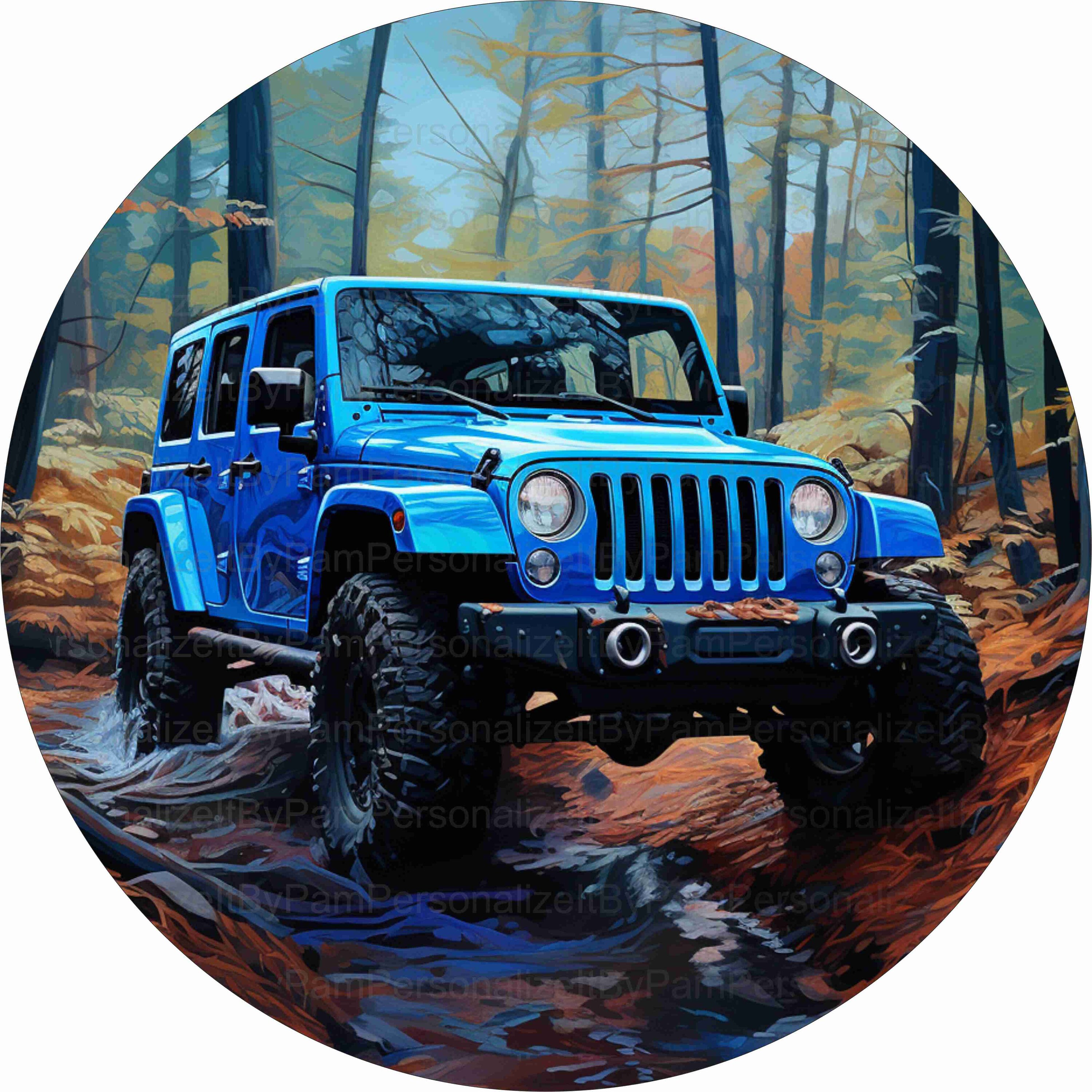 Round Jeep Sign, Metal Wreath Sign, Personalize It by Pam, Door Decor ...