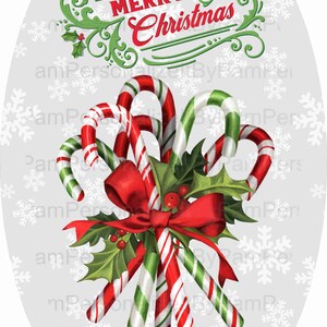 7" X 12" Oval Christmas Candy Cane Sign, Christmas Wreath Sign, Wreath ...