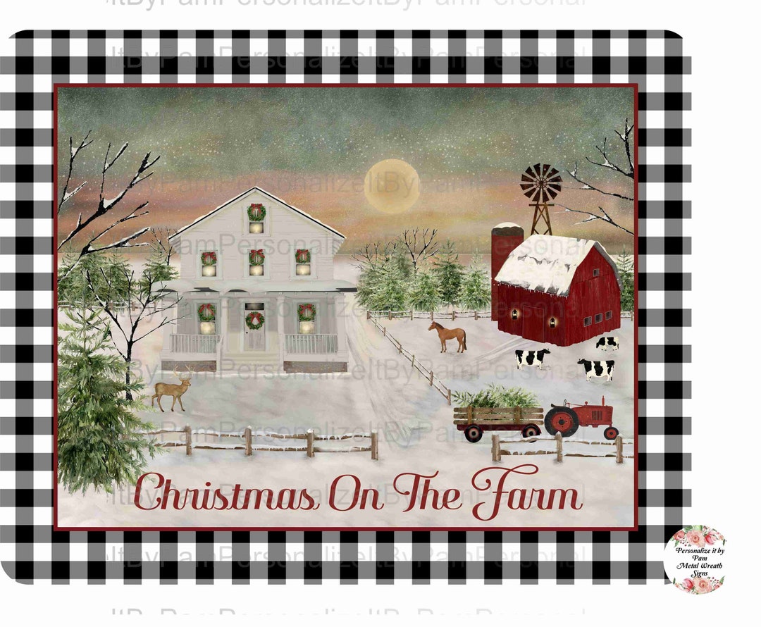 Christmas Wreath Sign ,christmas Barn Sign, Farmhouse Christmas ...