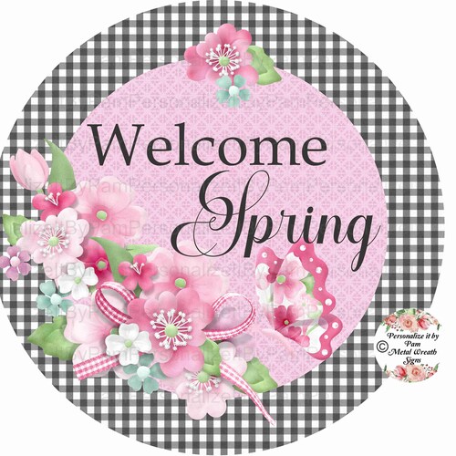 Welcome Floral Wreath Sign Spring Signs for Wreaths Wreath - Etsy
