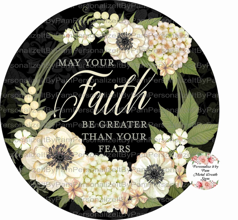 11.75 Round Faith Over Fear Wreath Sign Wreath Sign | Etsy