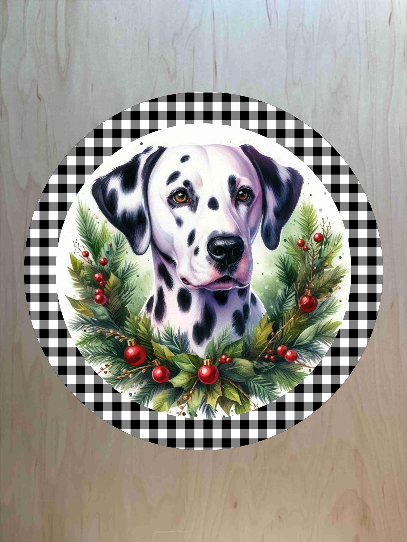Christmas Dalmation Wreath Sign, Metal Wreath Sign, Dog Wreath Sign ...