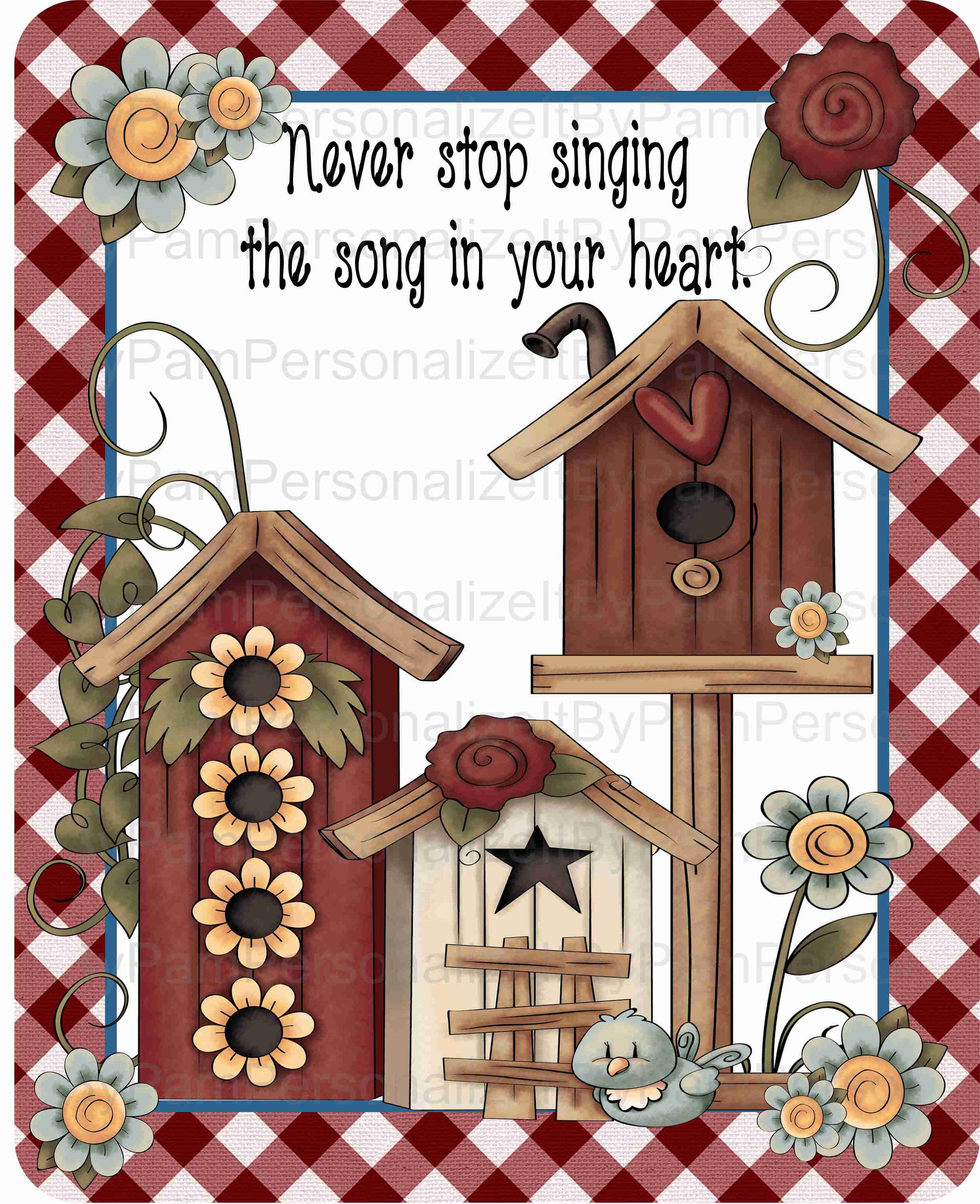 8 X 10 Summer Wreath Sign, Prim Wreath Sign, Birdhouses Wreath Sign ...