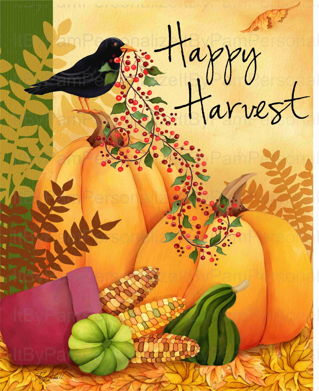 Happy Harvest Fall Wreath Sign, Welcome Sign, Personalize It by Pam ...