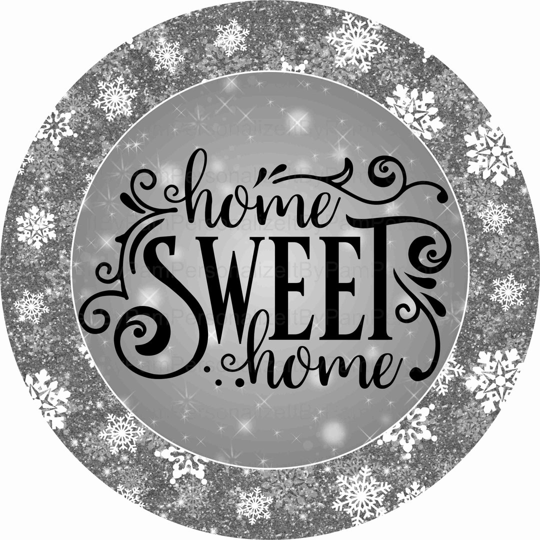 11.75 Round Home Sign Home Sweet Home Wreath Sign - Etsy