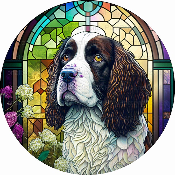English Springer Spaniel Stain Glass - Etsy