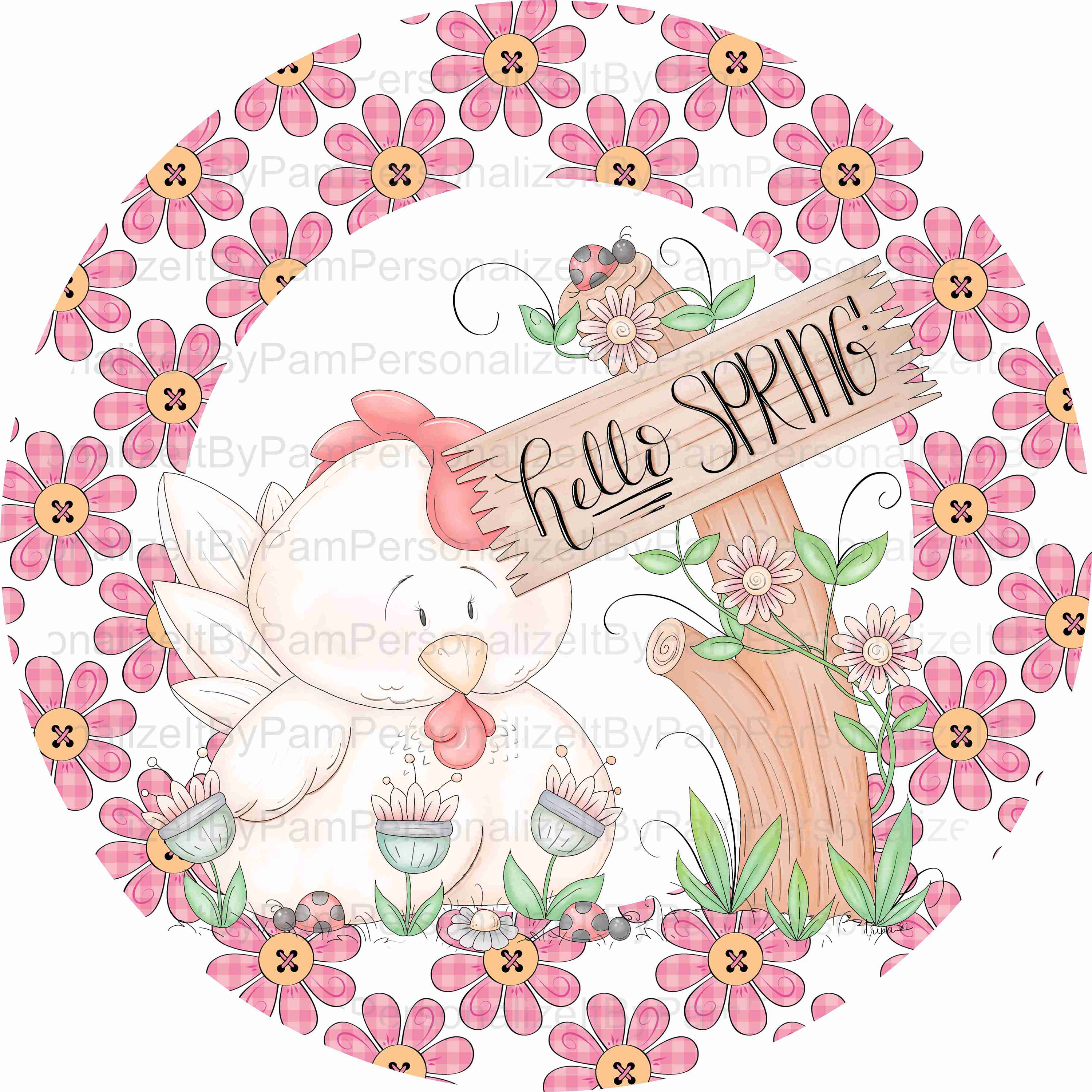 10 Round Spring Wreath Sign Spring Wreath Sign | Etsy