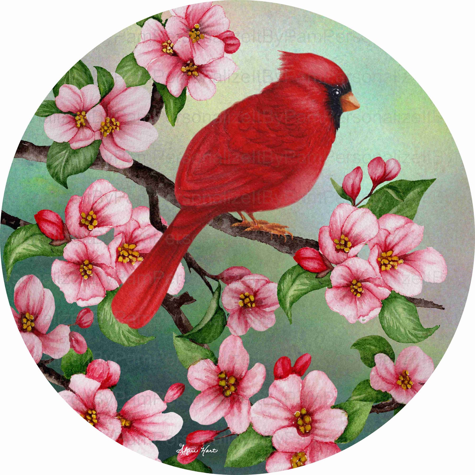 Round Cardinal Wreath Sign Wreath Signs Personalize It by - Etsy