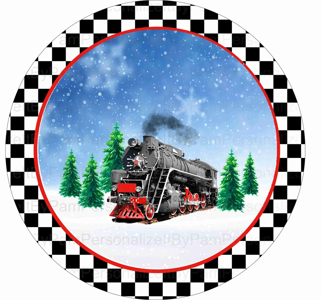 8 Round Train Wreath Sign, Train Sign, Winter Sign, Personalize It by ...