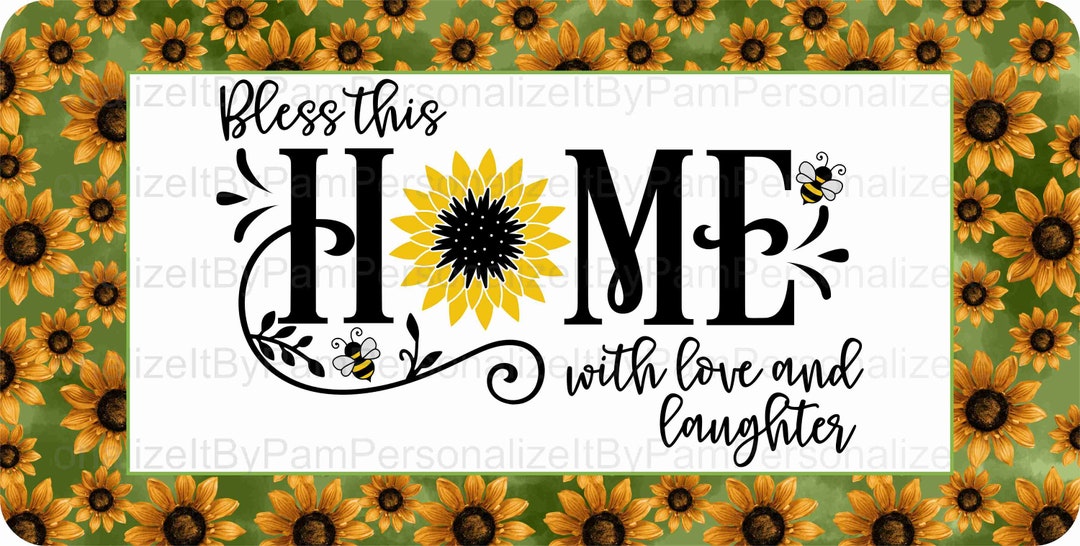 Sunflower Home Sign, Sunflower Wreath Sign, Home Wreath Sign ...