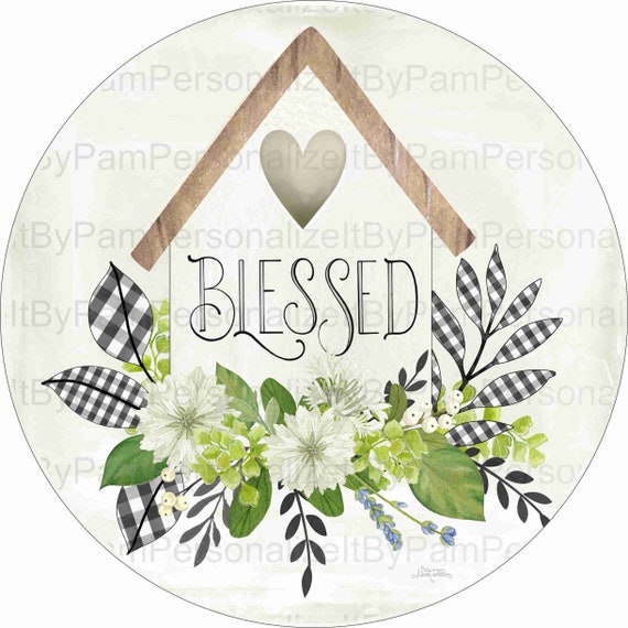 11.75 Round Farmhouse Blessed Wreath Sign Personalize - Etsy